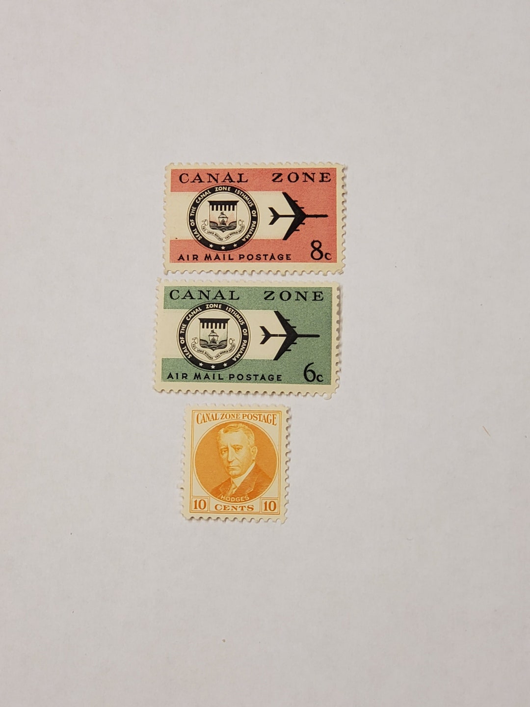 3 U.S. Possession Canal Zone Stamps. 2 1965 Air Mail Canal Zone Sealand ...