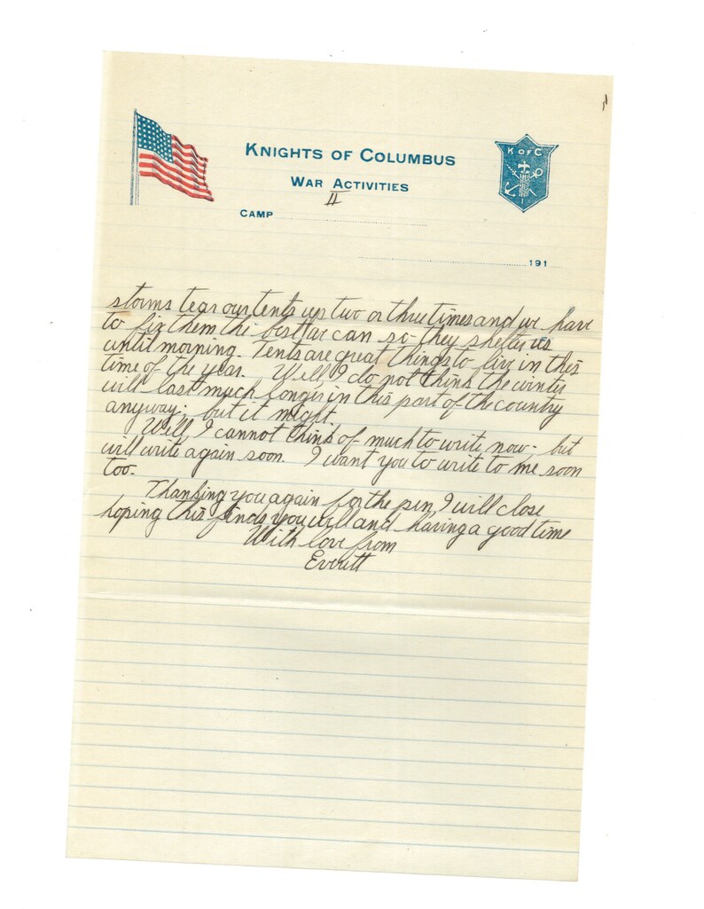 WWI Letter YMCA Cover With YMCA with the Colors - Etsy