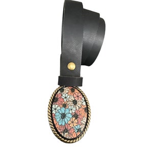 Flower Leather Belt Buckle, Belt Buckle for Women, Interchangeable With ...