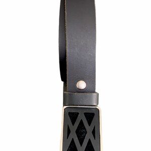 Geometric Leather Belt Buckle, Interchangeable, Antique Silver or Brass ...