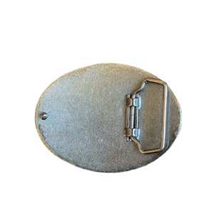 Large Black Leather Belt Buckle: Removable Oval Rope Design - Etsy