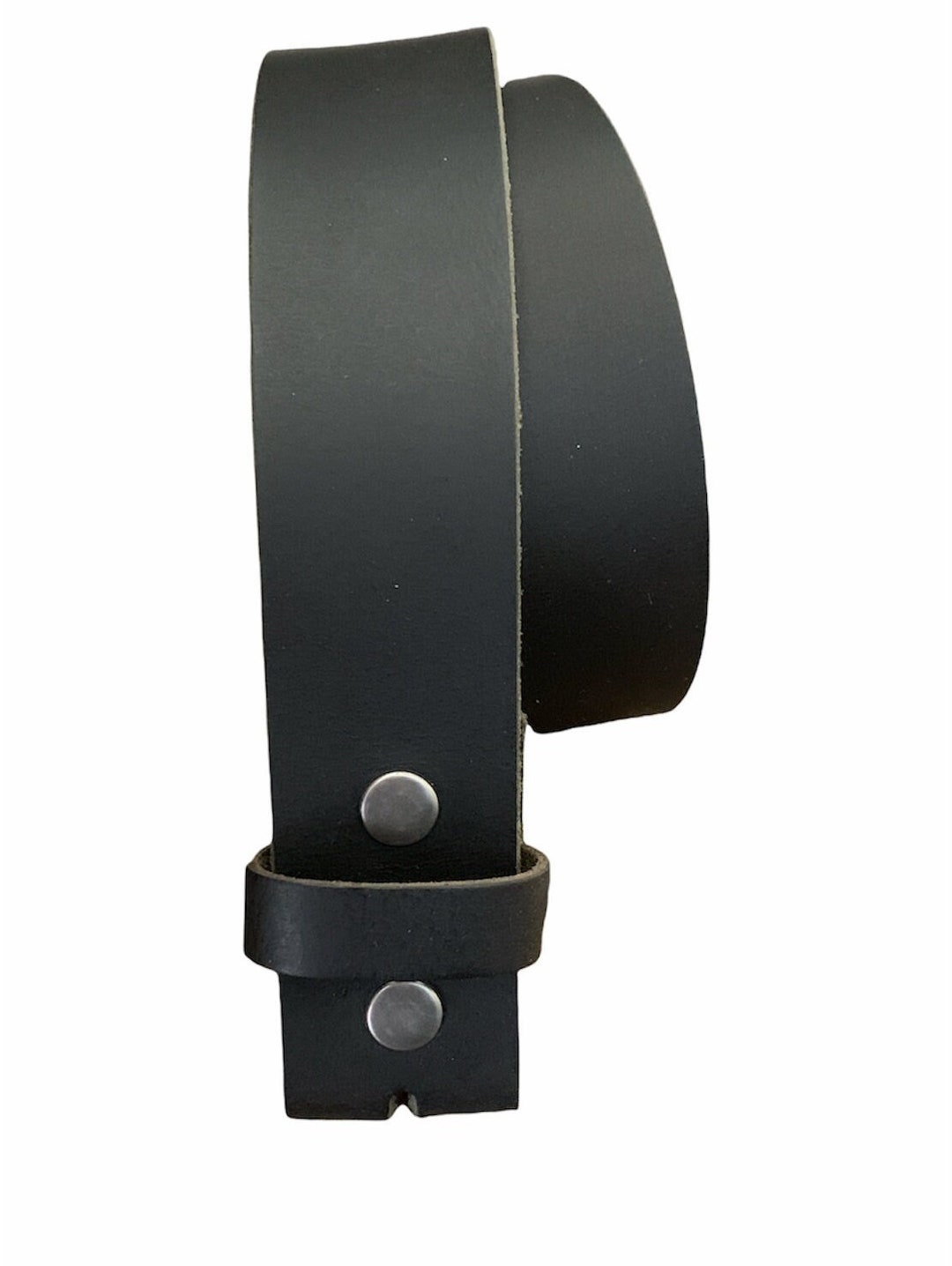 Black Genuine Leather 1 1/2 Wide Belt Strap, Interchangeable Snap Belt ...