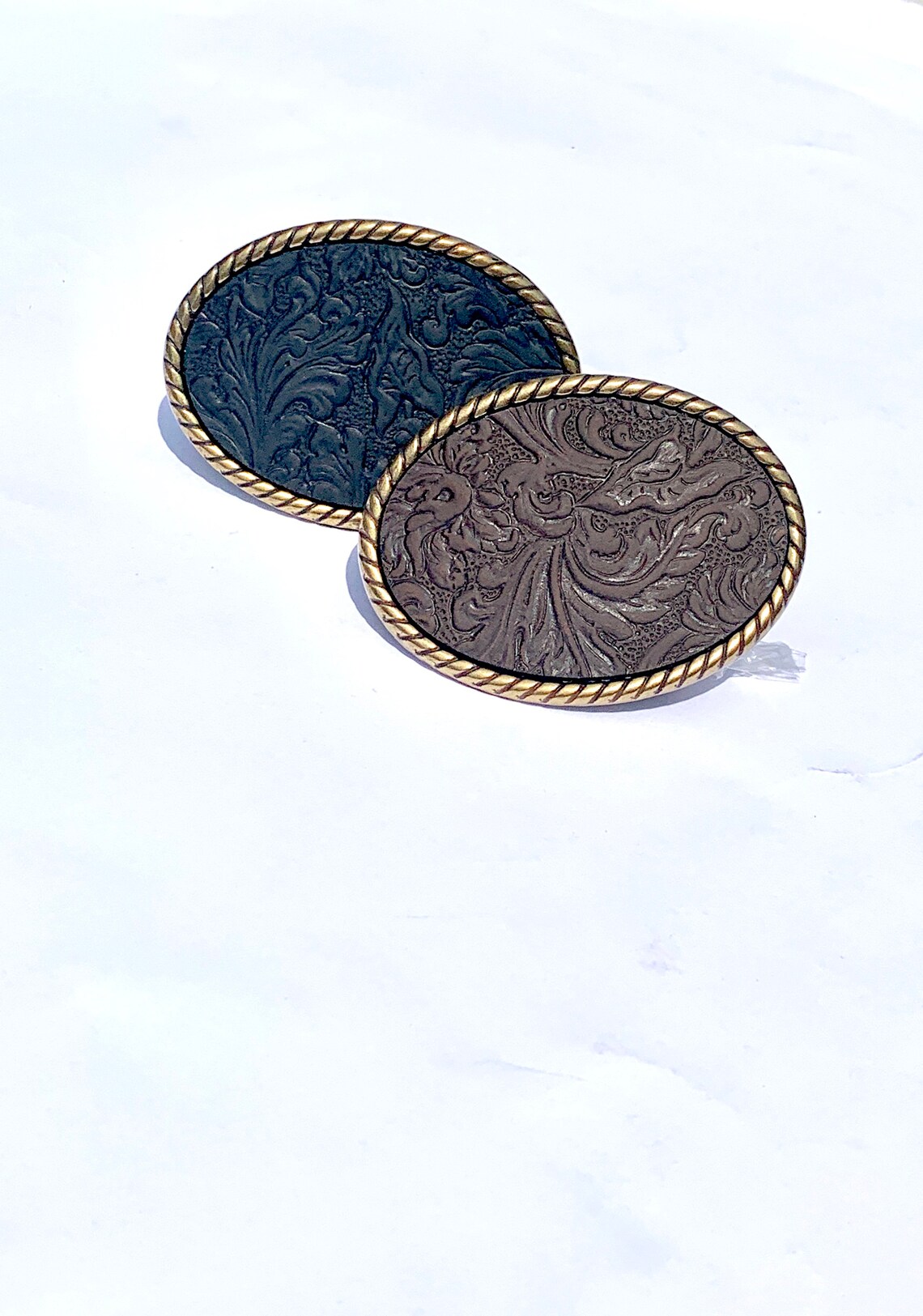 Black Embossed Leather Belt Buckle Interchangeable Belt | Etsy