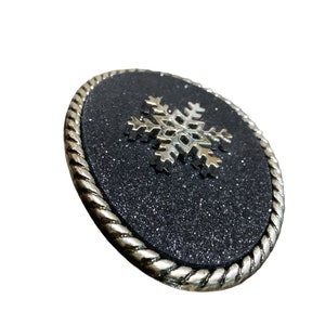 Snowflake Belt Buckle, Black Glitter Leather, Holiday Outfit - Etsy