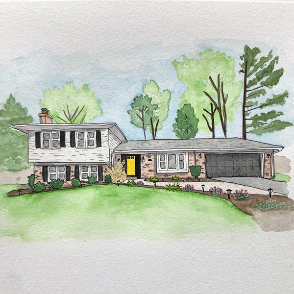 Custom House Portrait - Etsy