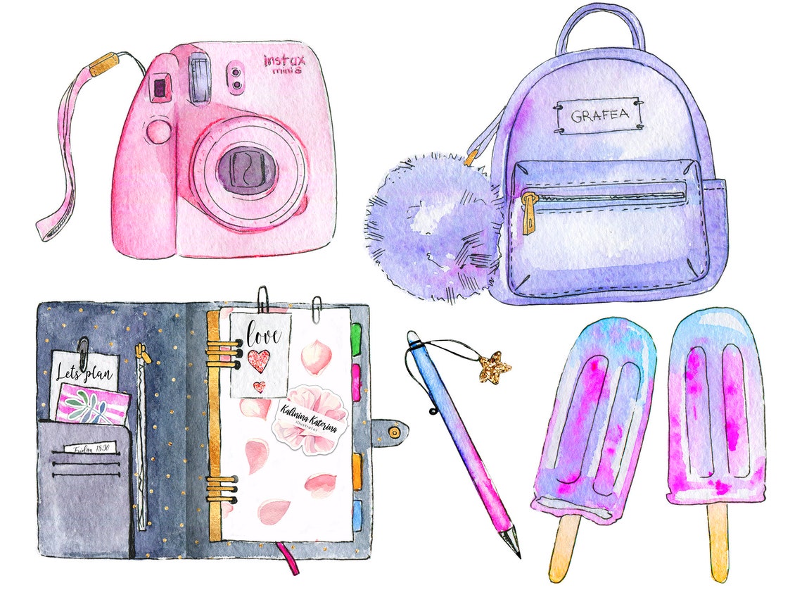 Girls things For Girls Clipart Cute girls stuff | Etsy