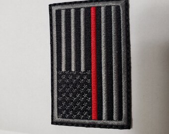 Thin Red Line Flag Patch | Etsy