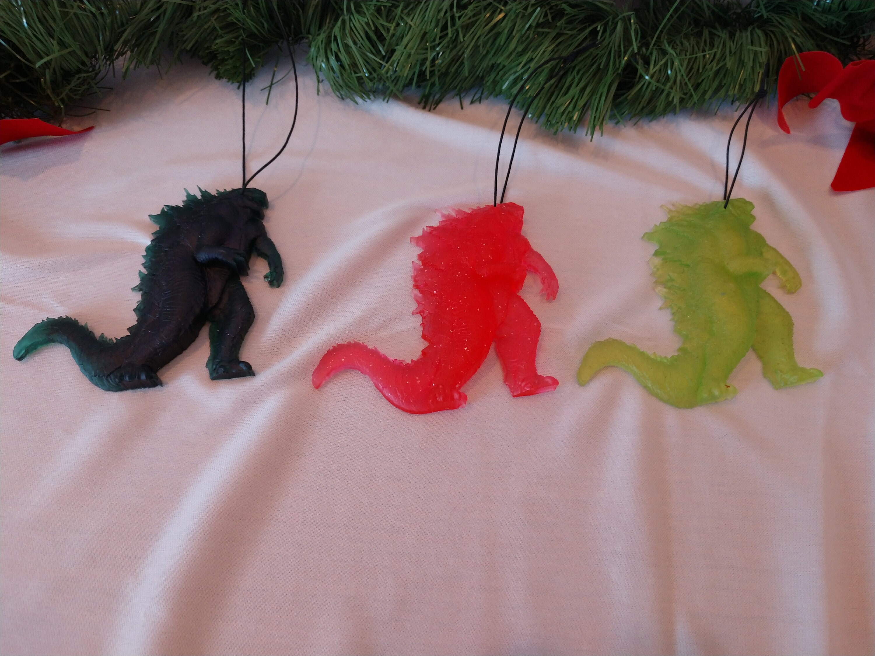 Set Godzilla Ornaments, Cryptid Christmas Ornaments - Etsy