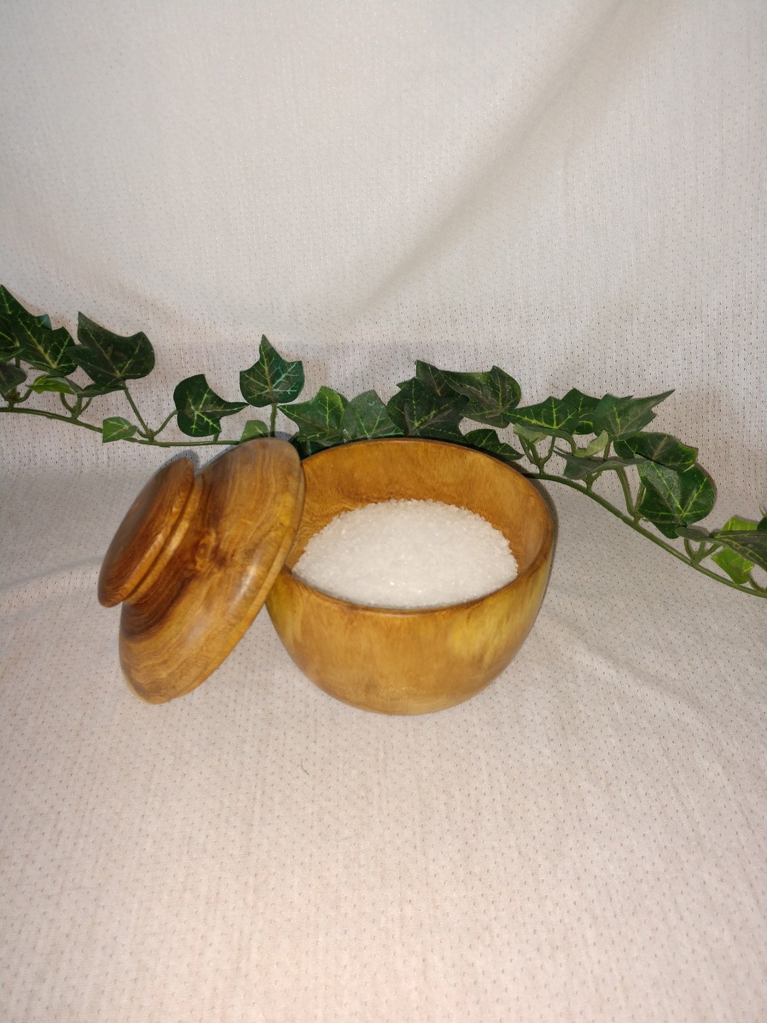 Wood Salt Cellar With Lid Salt Box Wood Spice Box Handmade - Etsy