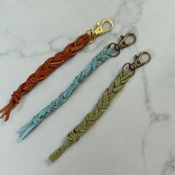 Leather Keychain - Etsy