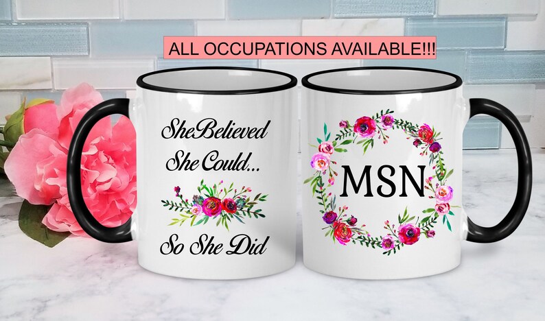 MSN Mug Nurse Mug Graduation Mug Occupation Mug MSN Nurse Gift | Etsy