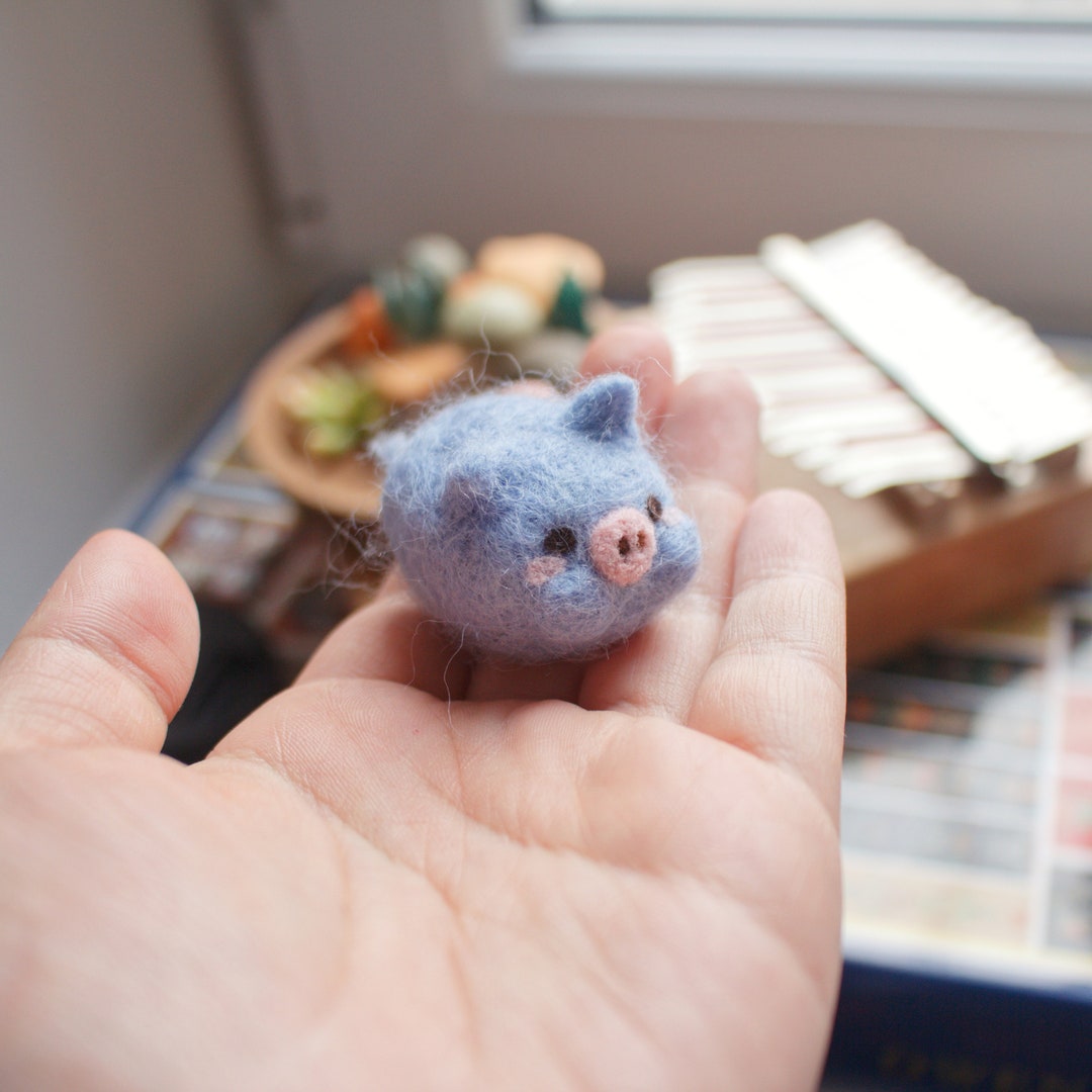 Miniature Pig Blue Piggy Mini Farm Animal Colelctable Needle - Etsy