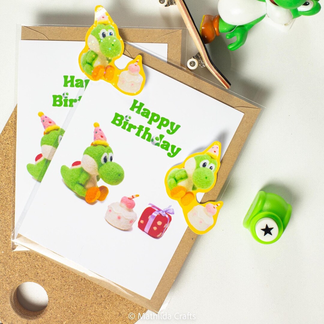 Yoshi Birthday Card for Nintendo Fans Yoshi Lover Birthday Card for ...