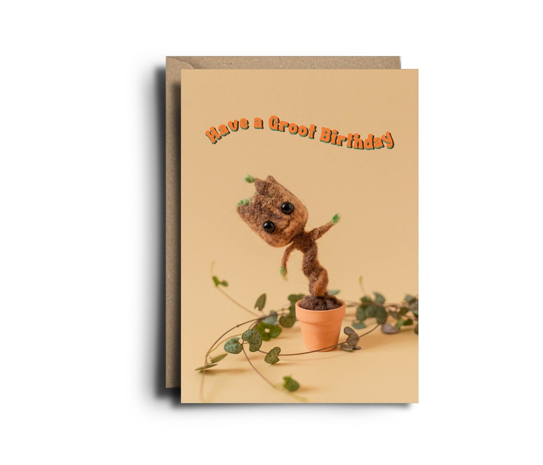 Baby Groot Birthday Happy Birthday Card for Marvel Lover Guardians of ...