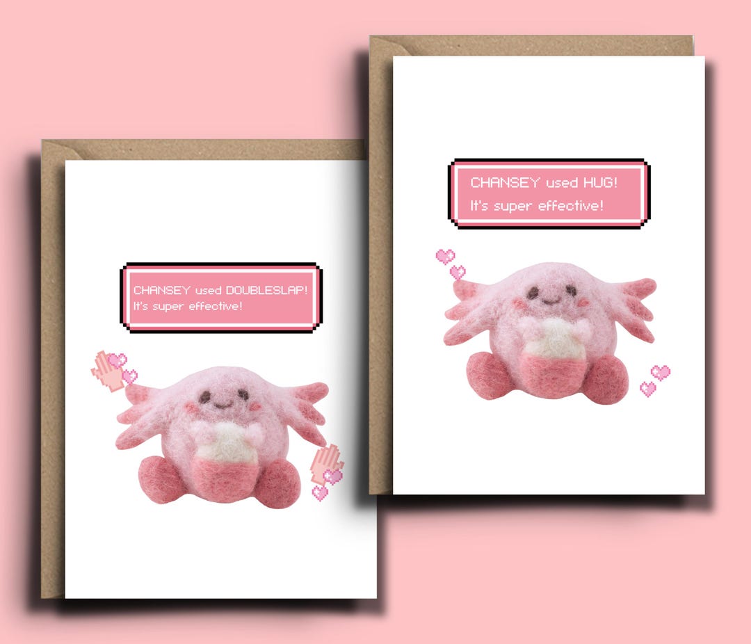 Chansey Used Double Slap/hug Pokemon Game Inspired Greeting Card - Etsy