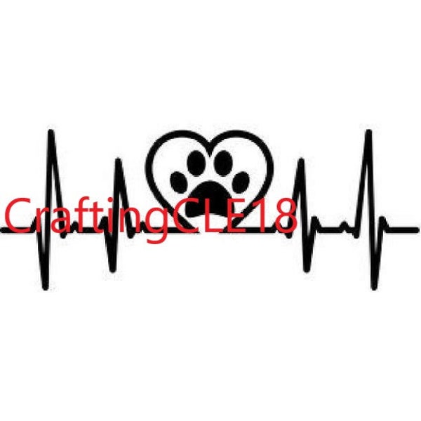 Paw Heartbeat Svg - Etsy