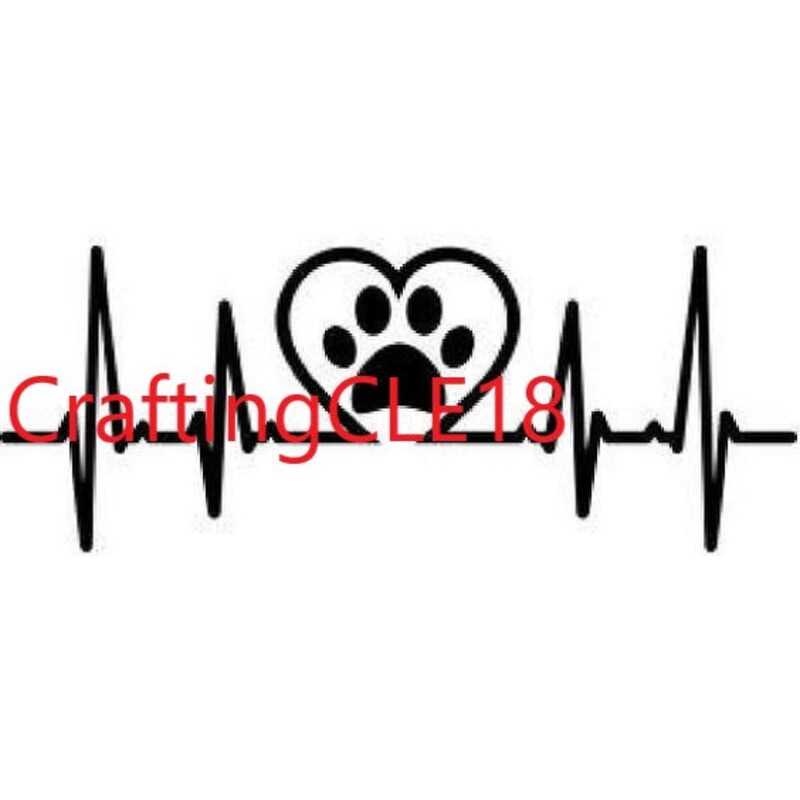 Paw Heartbeat Svg - Etsy