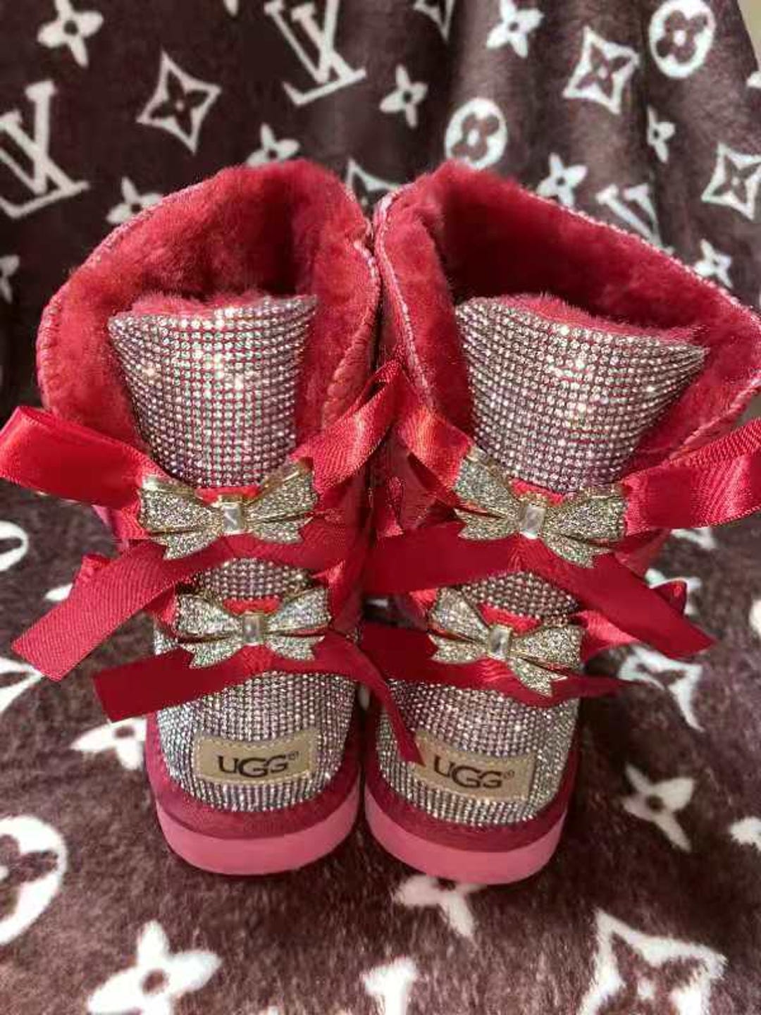 Custom Ugg Red Bling Rhinestone Womens Boots - Etsy