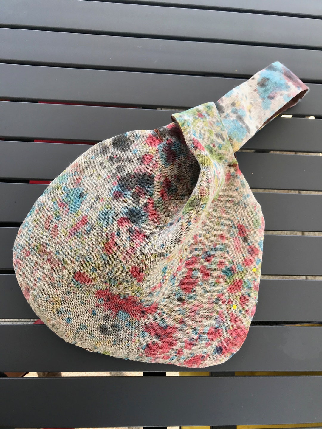 Original Pouch Handbag in Ecru and Multicolor Linen - Etsy