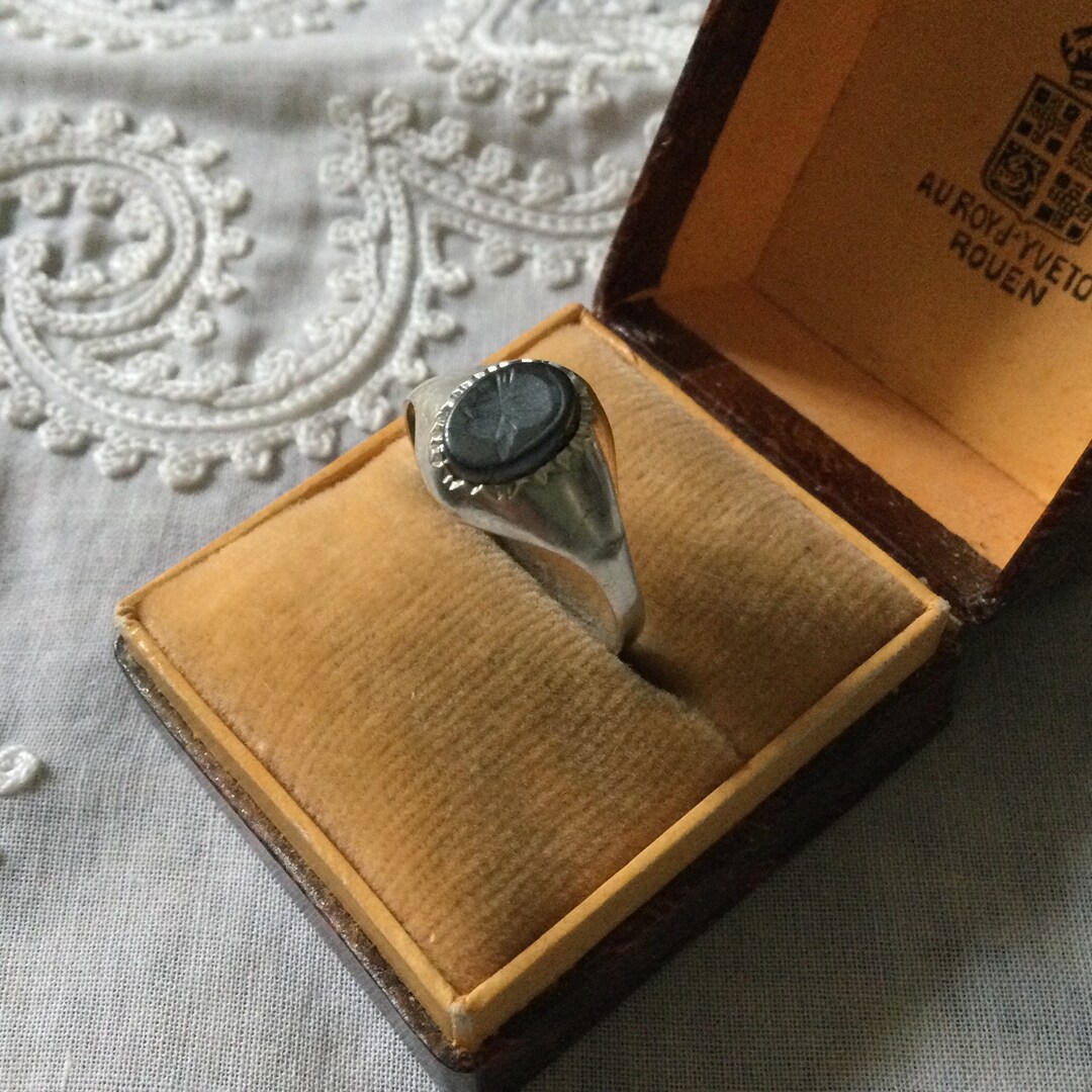 Vintage GENUINE CARVED INTAGLIO Silver Ring Art Deco Nice - Etsy France