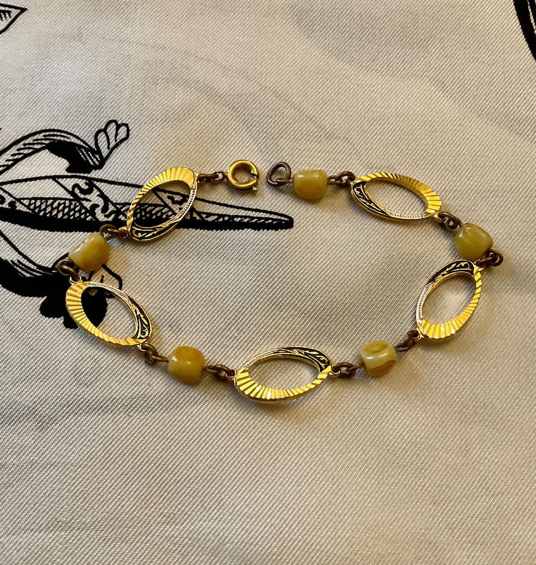 TOLEDO GOLD BAKELITE Vintage Bracelet Authentic Vintage Jewel Original ...