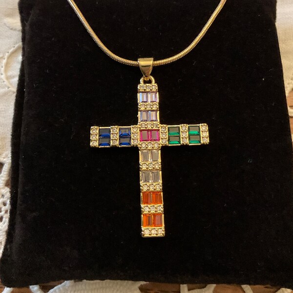 Antique jewelry cross necklace - Etsy France