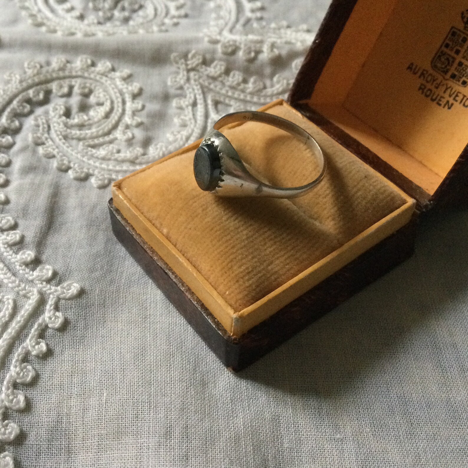 Vintage GENUINE CARVED INTAGLIO Silver Ring - Art Deco Nice Jewel- Hard ...