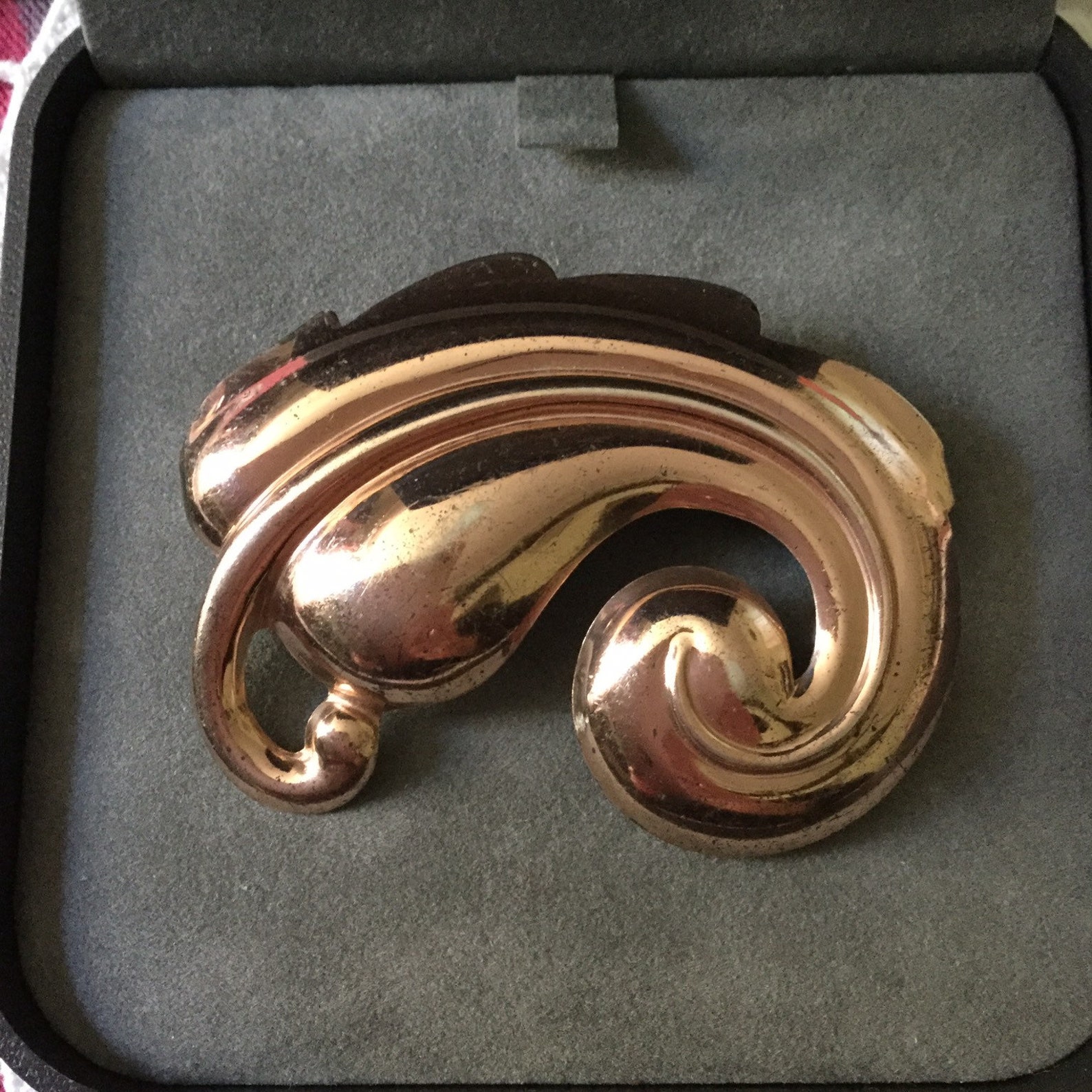 MONET STERLING Rose Gold Sterling Vermeil Vintage Brooch- Signed Monet ...