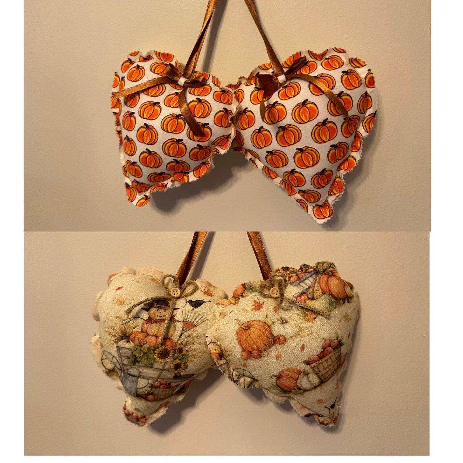 Hanging Fall Plush Hearts - Door Knob Pillows - Etsy