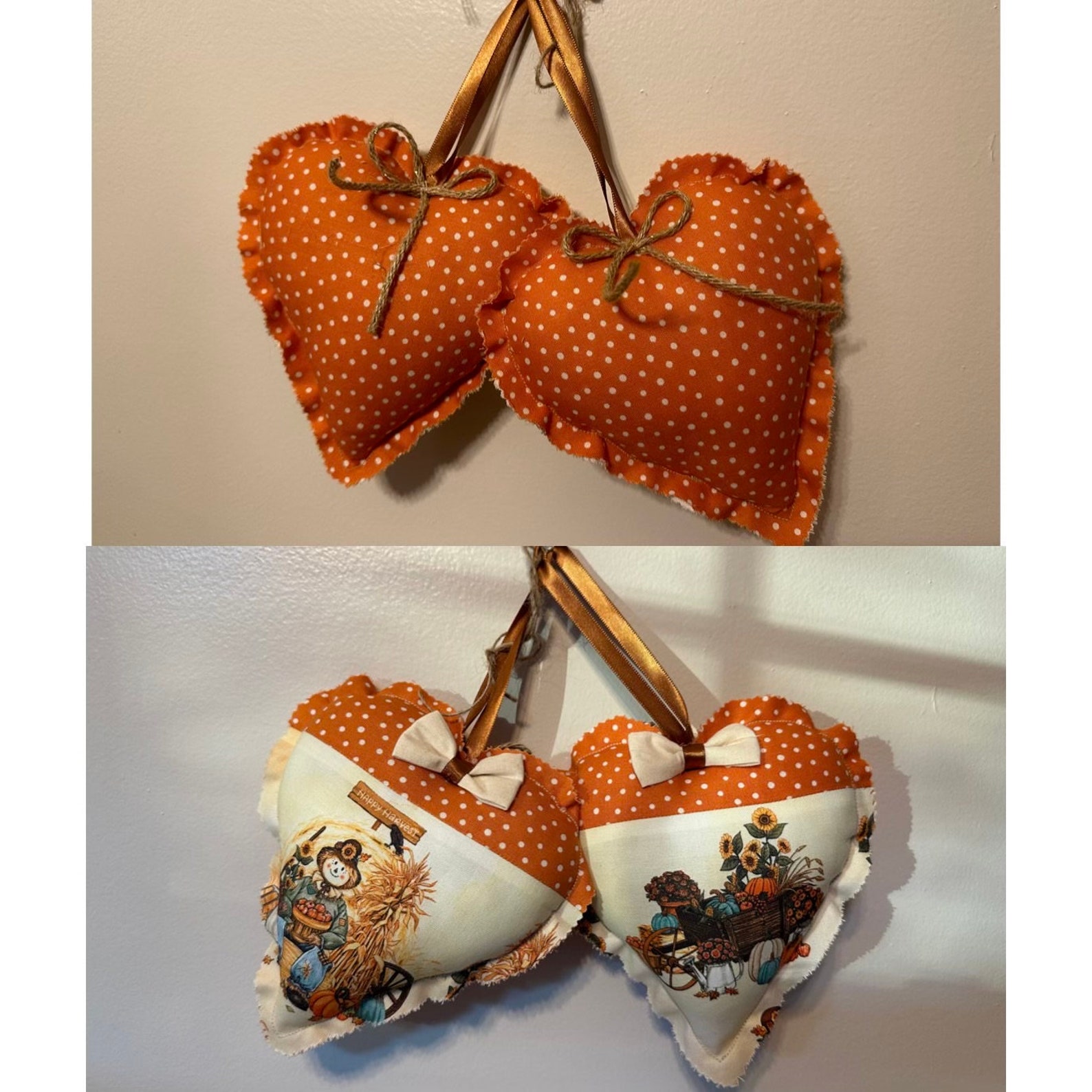Hanging Fall Plush Hearts - Door Knob Pillows - Etsy