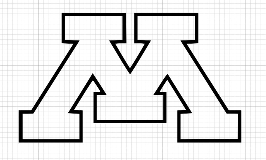 Minnesota Gophers M Only Outline With Nothing Inside MN Row the Boat U ...