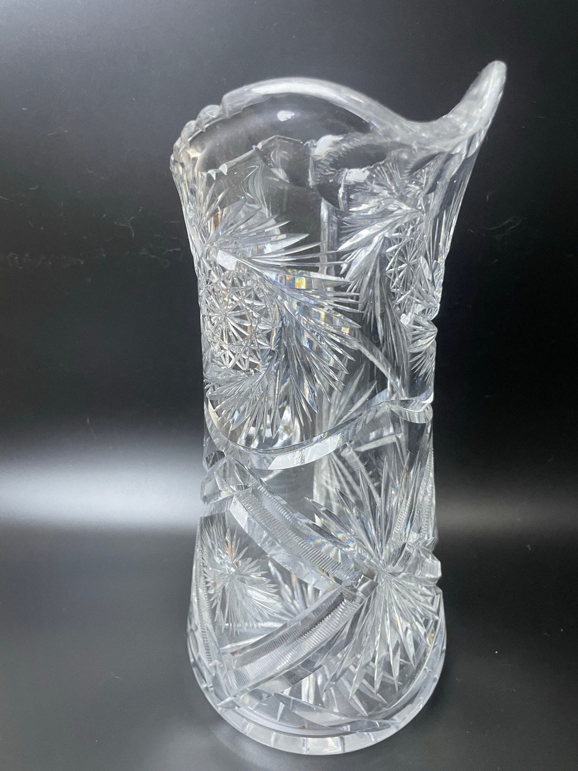 American Brilliant Period (ABP) Cut Crystal/glass Pitcher/jug/tankard ...