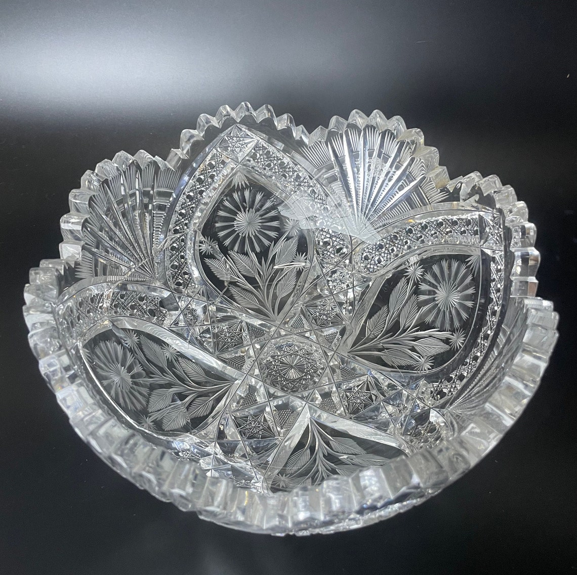 J Hoare Cut Glass ABP Bowl - Etsy