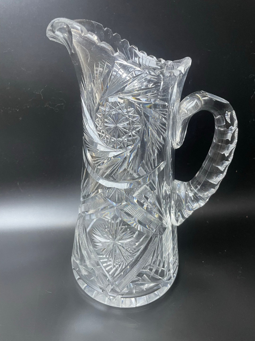 American Brilliant Period (ABP) Cut Crystal/glass Pitcher/jug/tankard ...