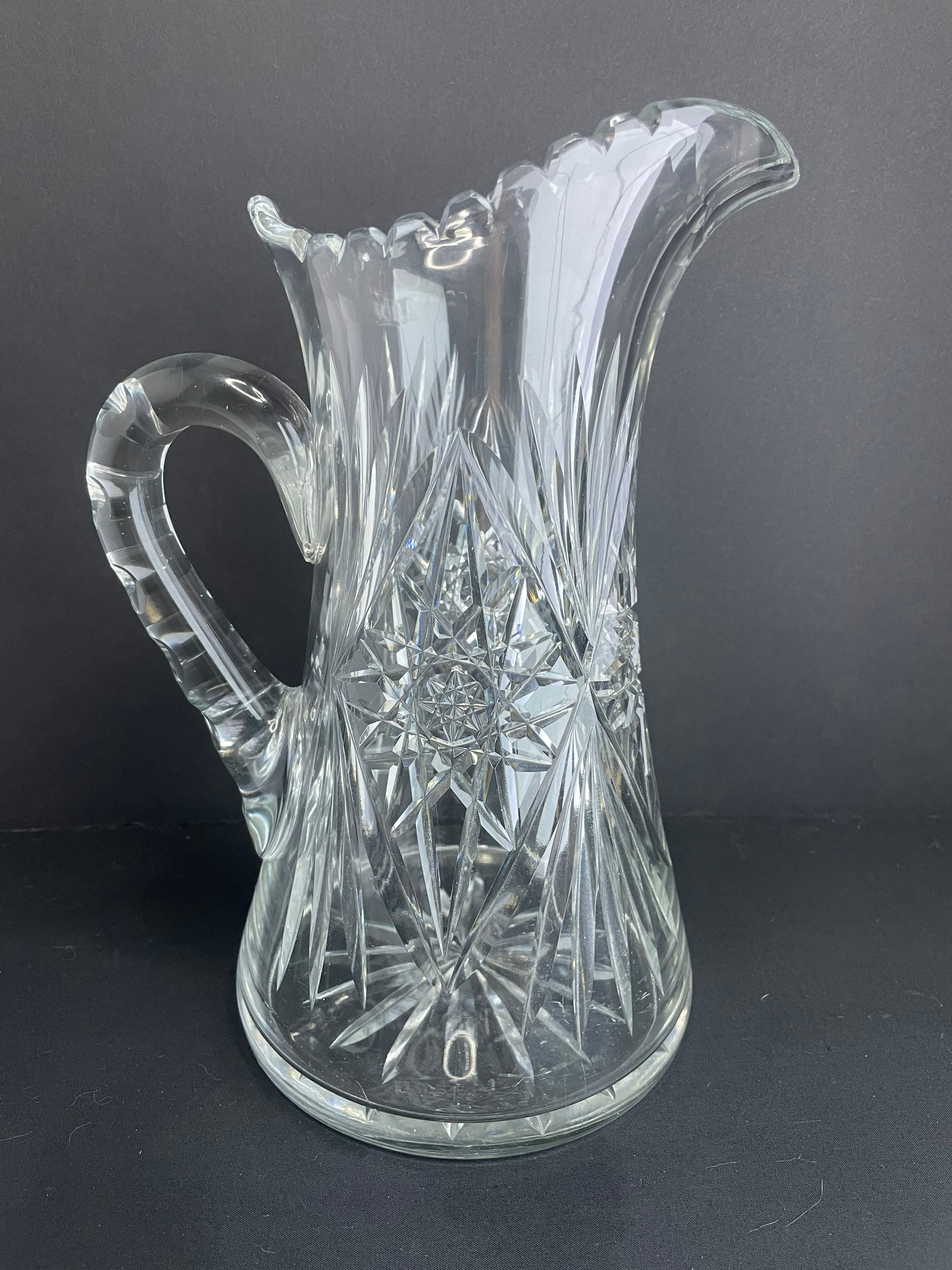 American Brilliant Period (ABP) Cut Crystal/glass Pitcher/jug/tankard ...