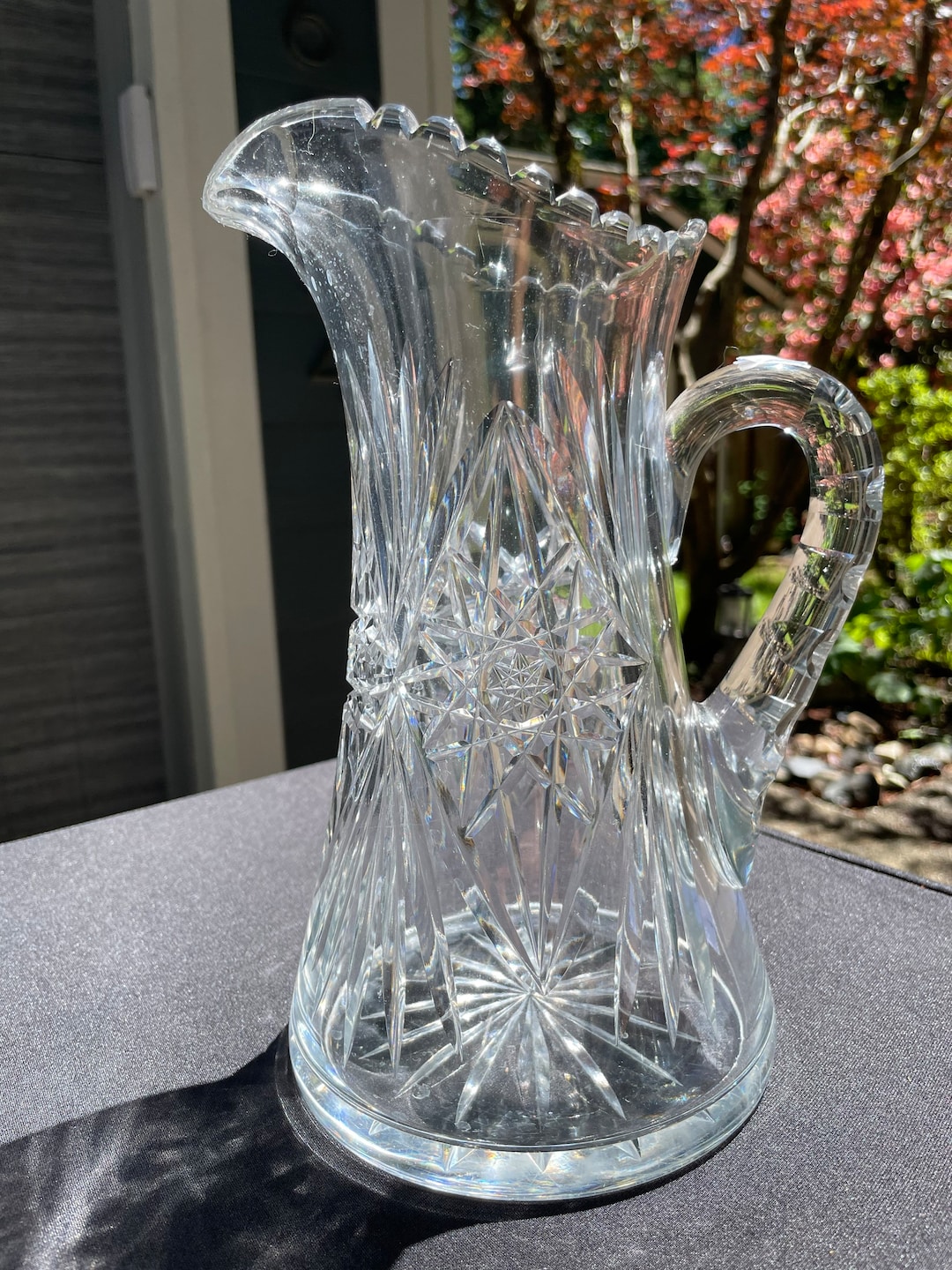 American Brilliant Period (ABP) Cut Crystal/glass Pitcher/jug/tankard ...