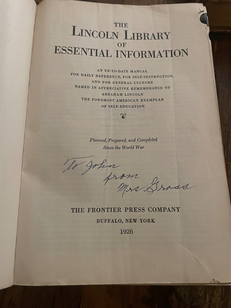 Lincoln Library of Essential Information - Etsy