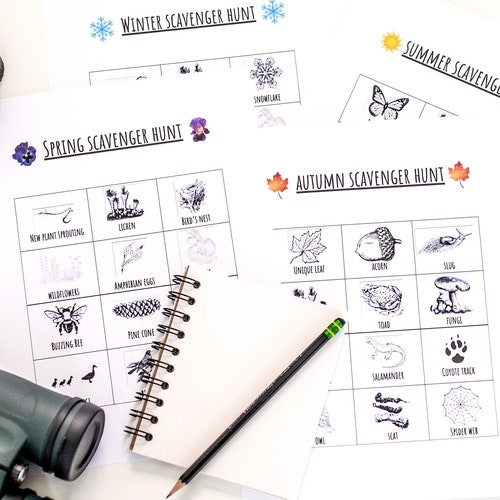 Nature Scavenger Hunt Bundle All Four Seasons Instant - Etsy