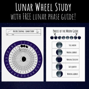 Lunar Phenology Wheel and Free Moon Phase Guide | Insert for Bullet or ...