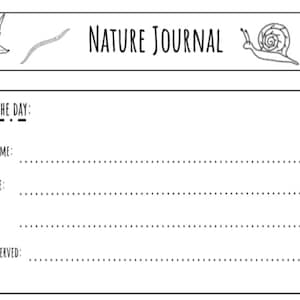 Nature Journal Worksheet for Kids-- Printable Instant Download - Etsy