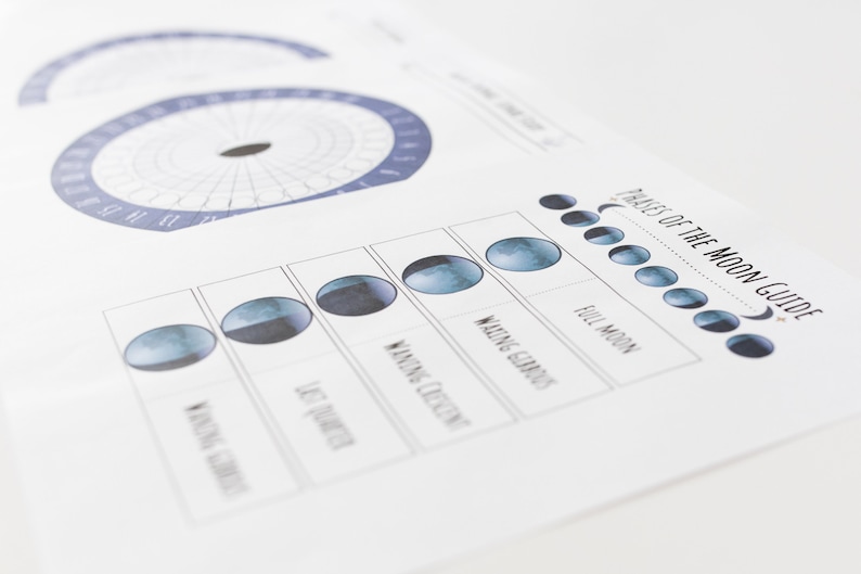 Lunar Phenology Wheel and Free Moon Phase Guide Insert for - Etsy
