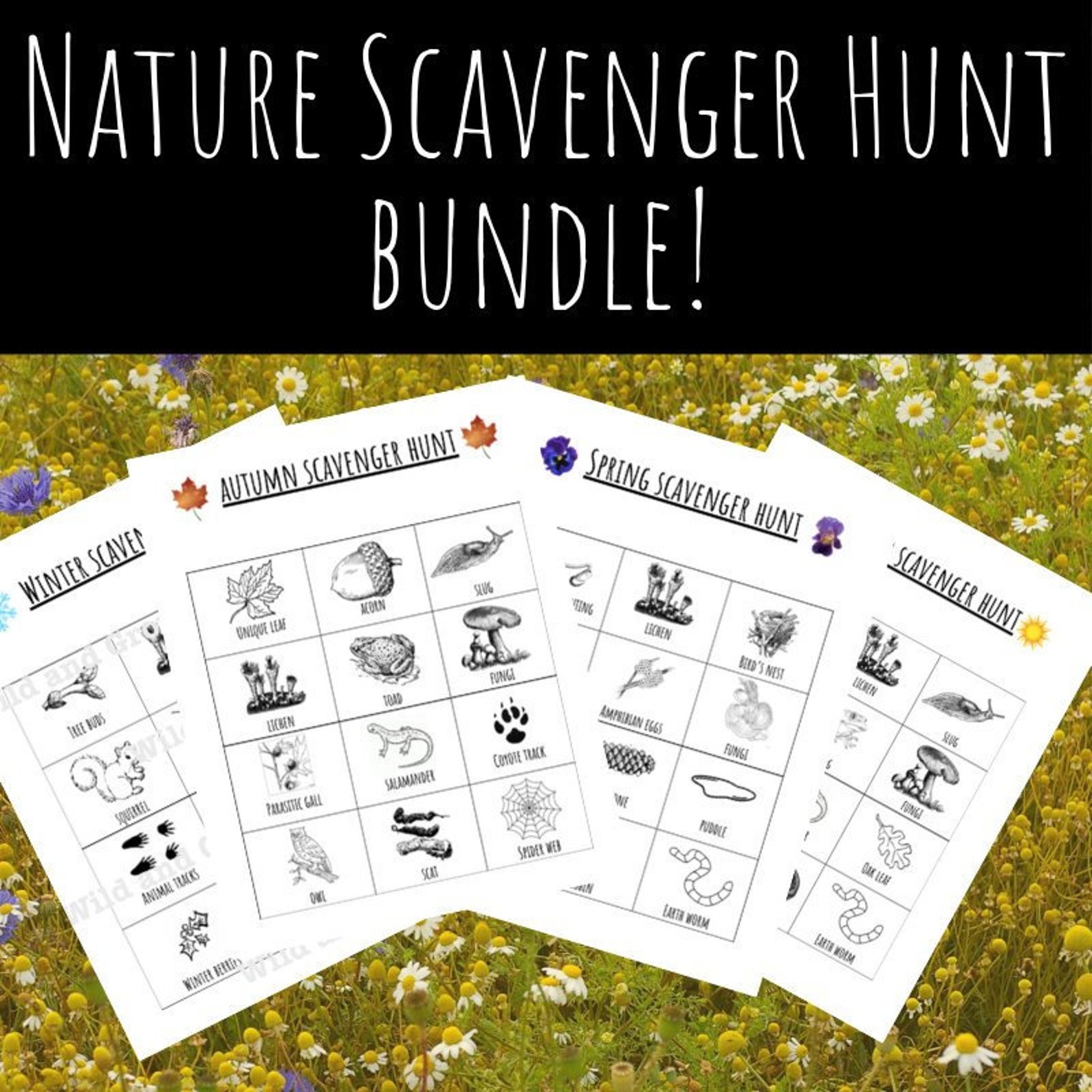 Nature Scavenger Hunt Bundle All Four Seasons Instant Download ...