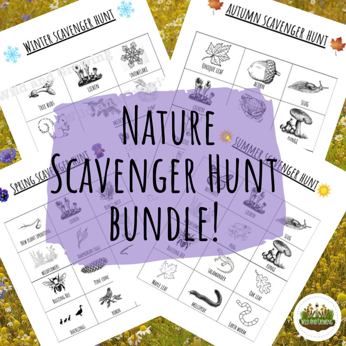 Nature Scavenger Hunt Bundle All Four Seasons Instant Download ...