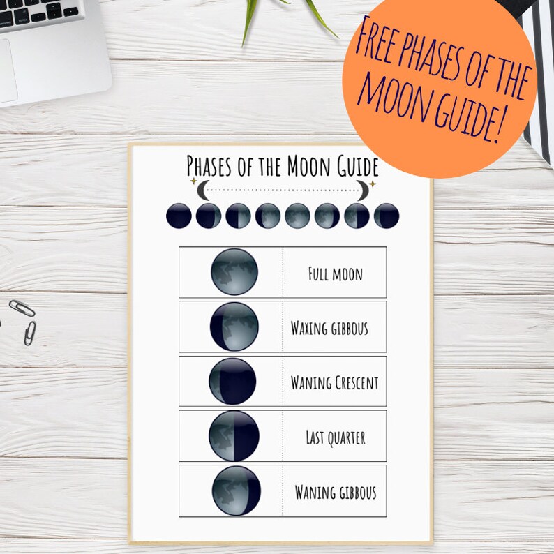 Lunar Phenology Wheel and Free Moon Phase Guide Insert for - Etsy