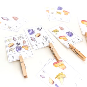 Mushroom Count and Clip Set - Etsy