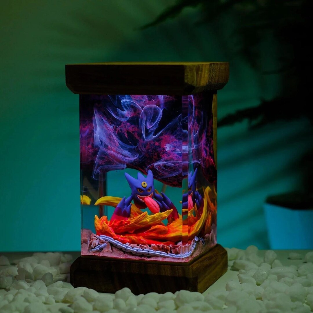 Gengar Mega Evolution Pokémon Night Lamp Resin Nightlight, Handcrafted ...