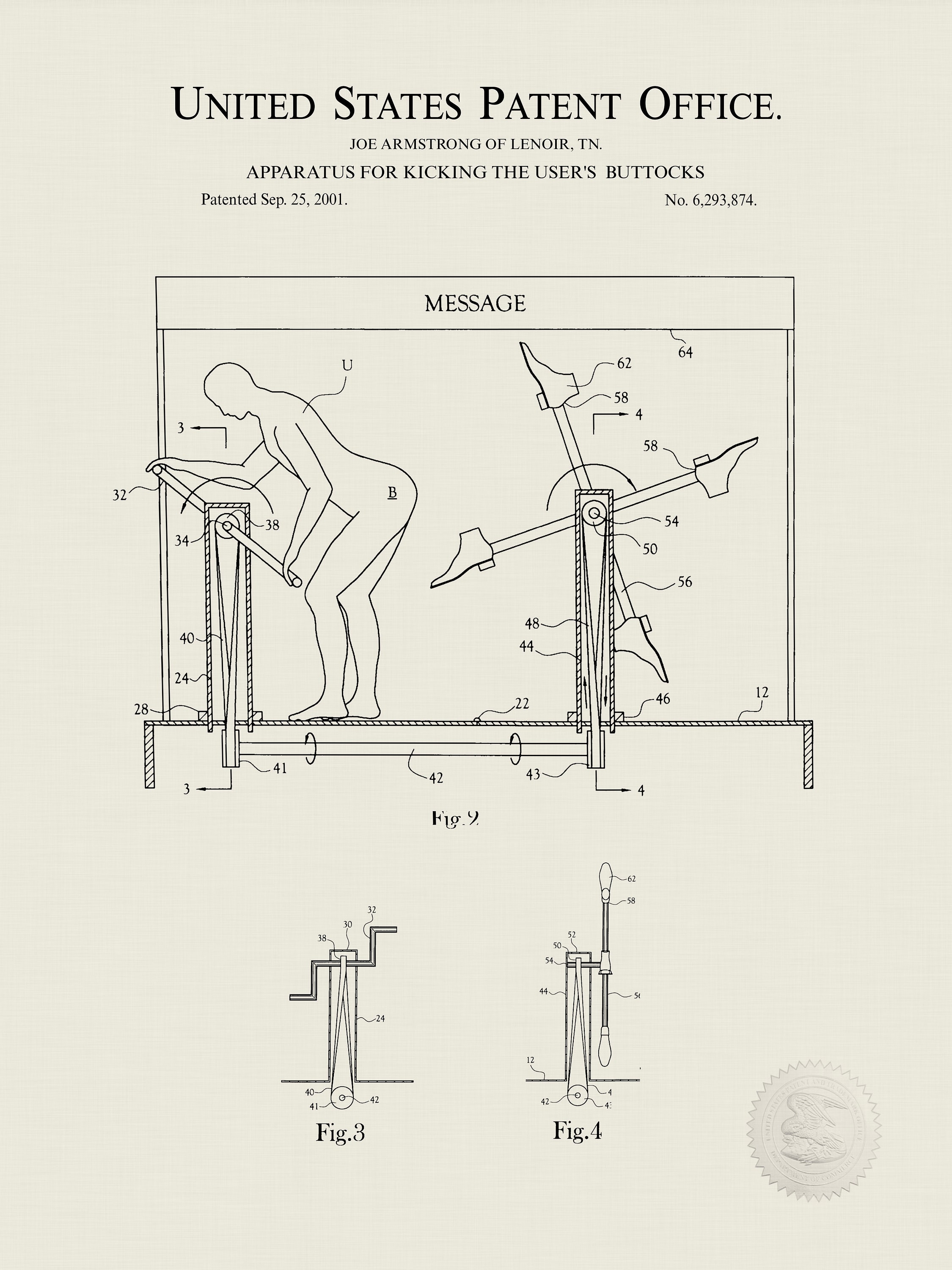 2006 Butt-kicking Machine Bizarre invention patent Arcade self-kicker ...