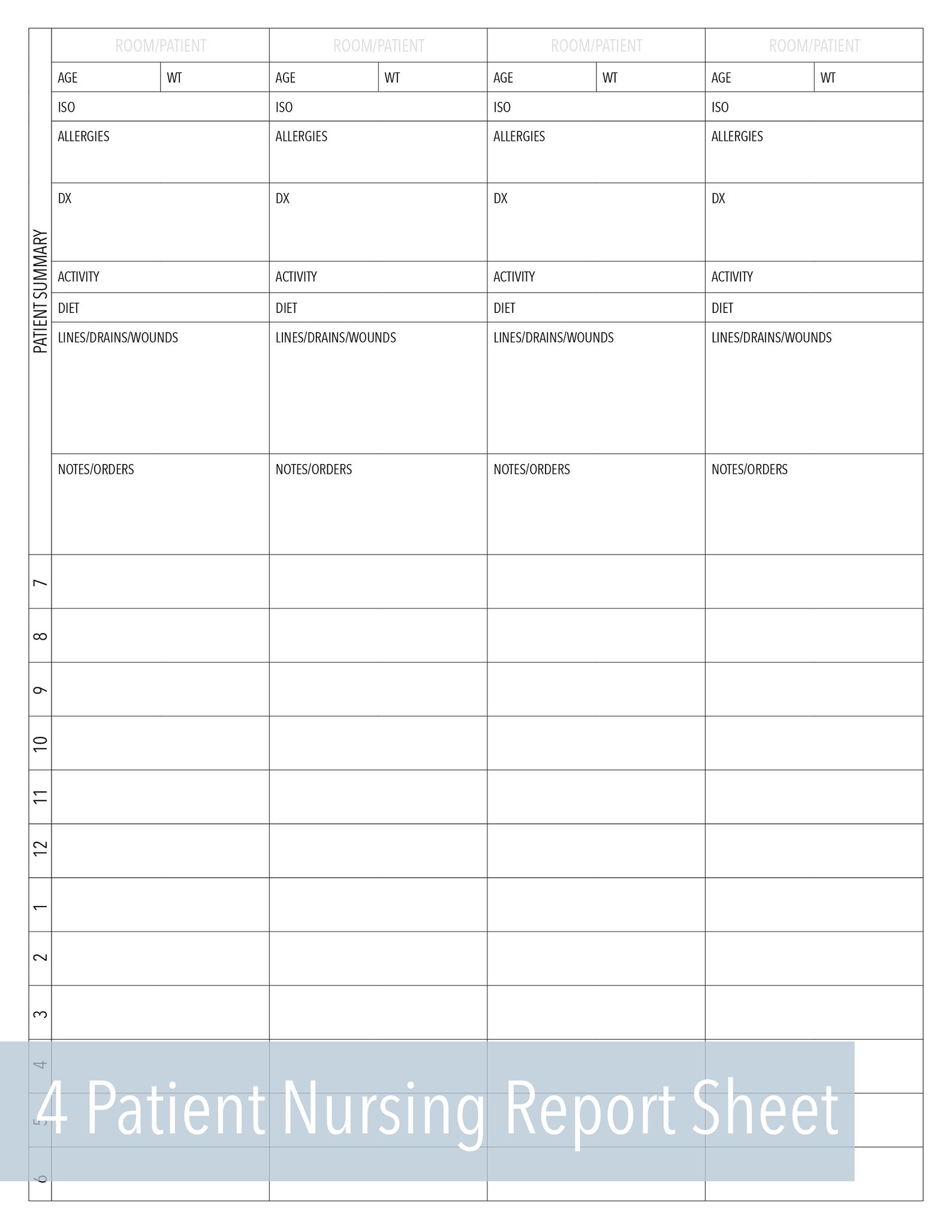 Printable Nicu Report Sheet Template Captain Printabl Vrogue co