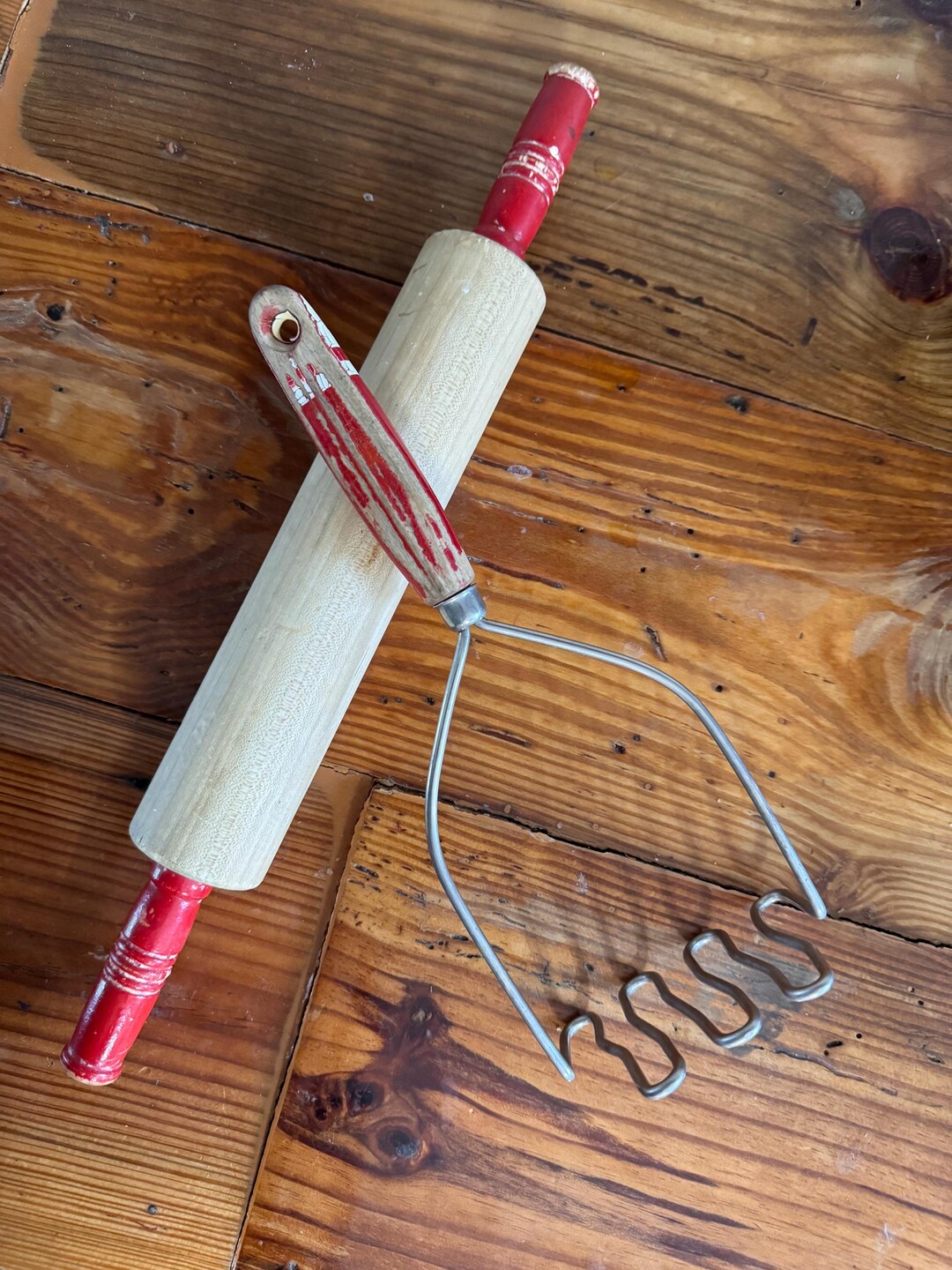 Chippy Red Vintage Kitchen Utensils - Etsy