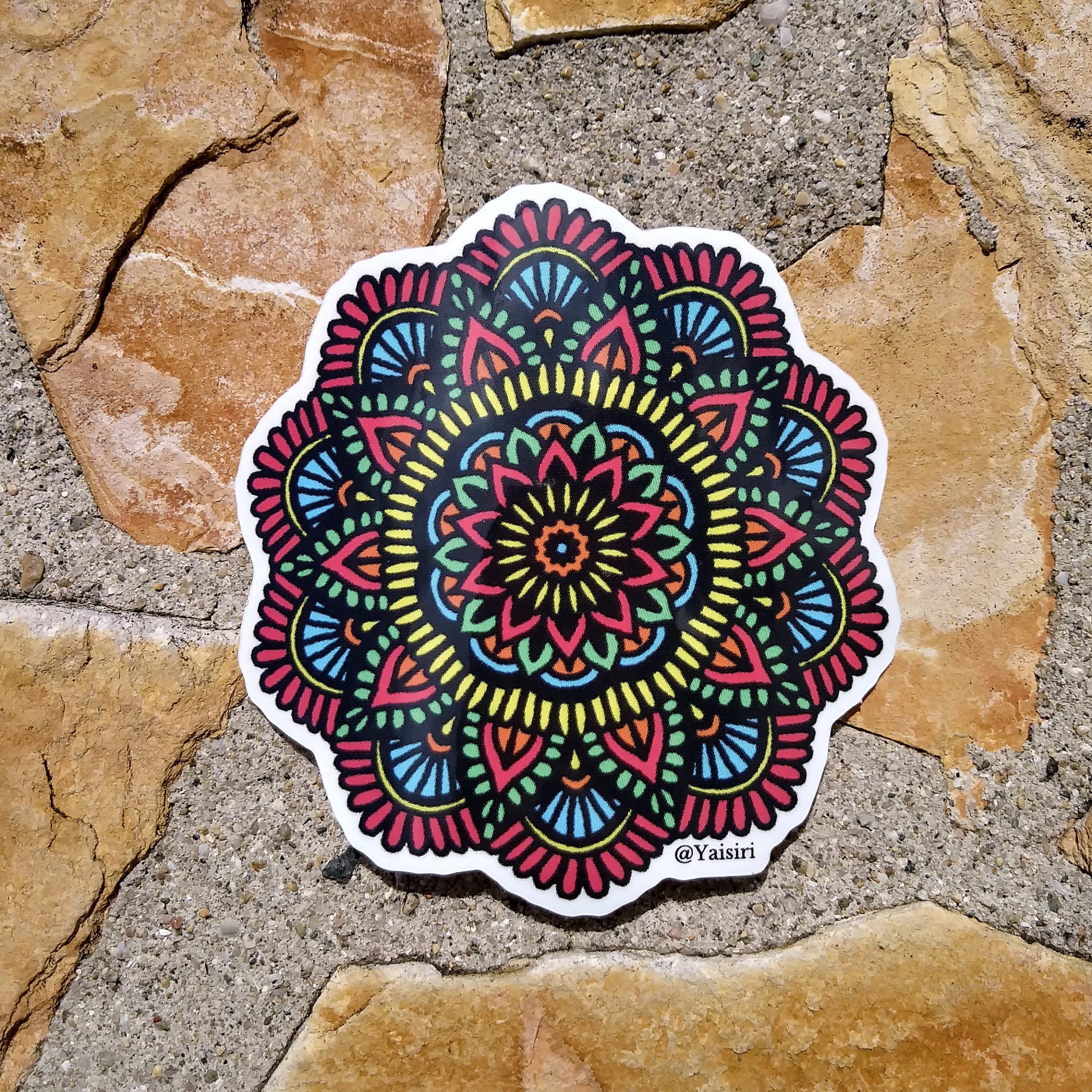 Sticker Mandala en Colores Sticker Waterproof - Etsy España